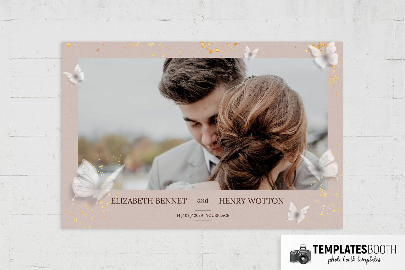 Wedding Butterflies Photo Booth Template - TemplatesBooth