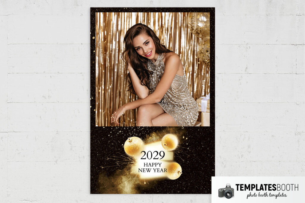 Black & Gold NYE Photo Booth Template - TemplatesBooth