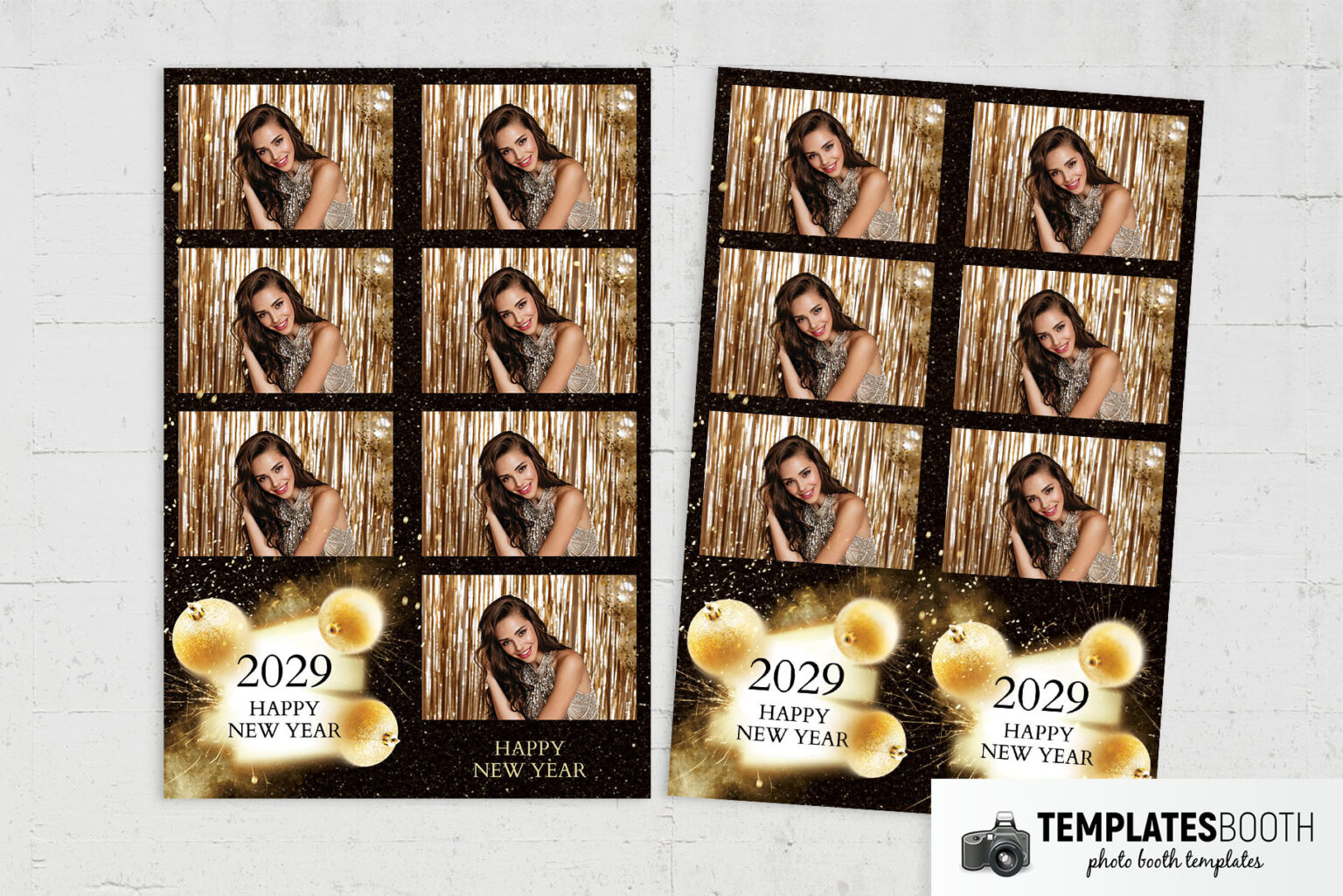Black & Gold NYE Photo Booth Template - TemplatesBooth