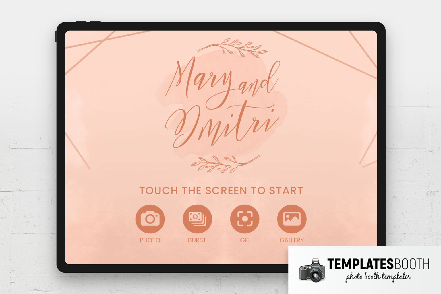 Just Peachy Wedding Photo Booth Template - TemplatesBooth
