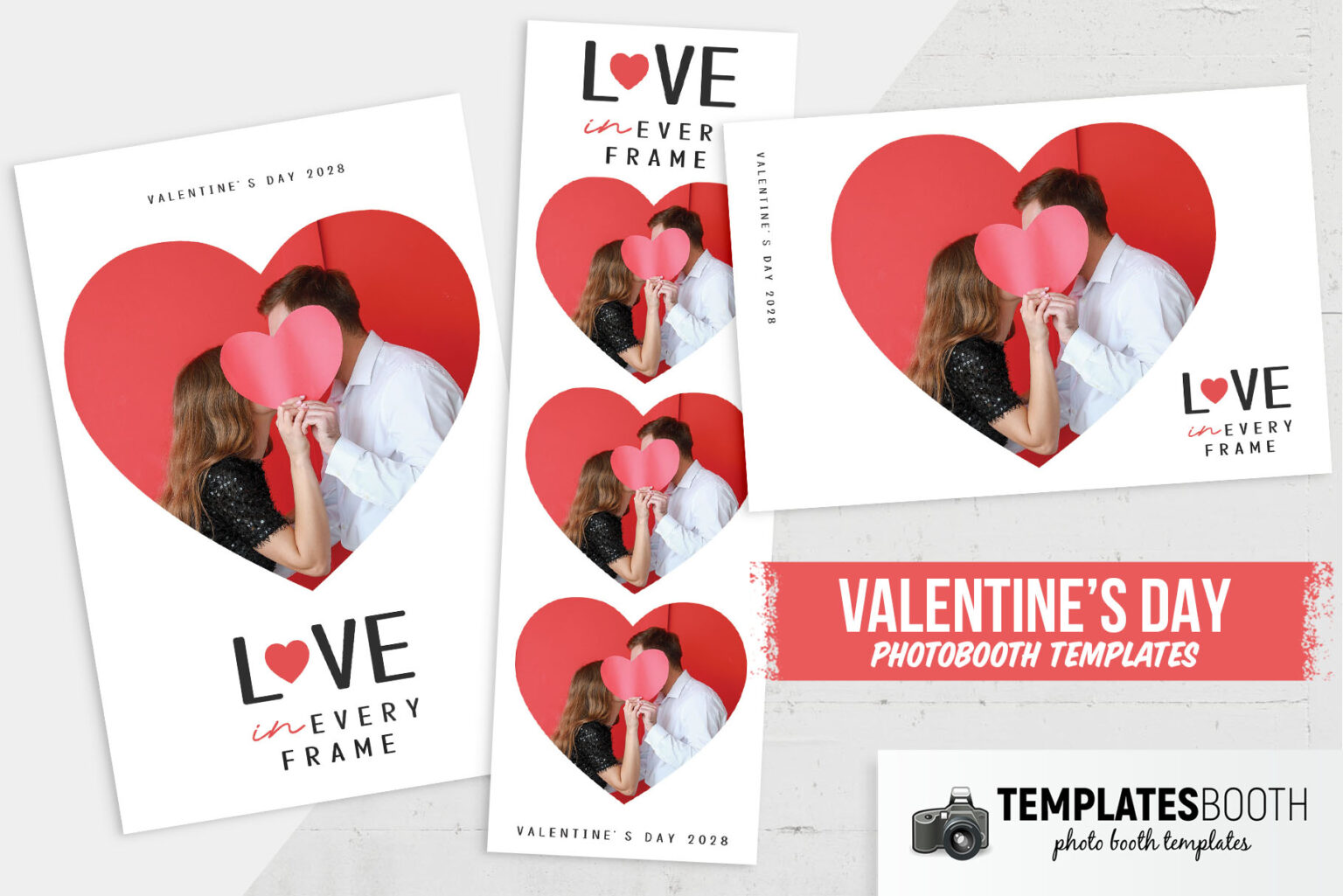 Valentines Heart Photo Booth Template - TemplatesBooth