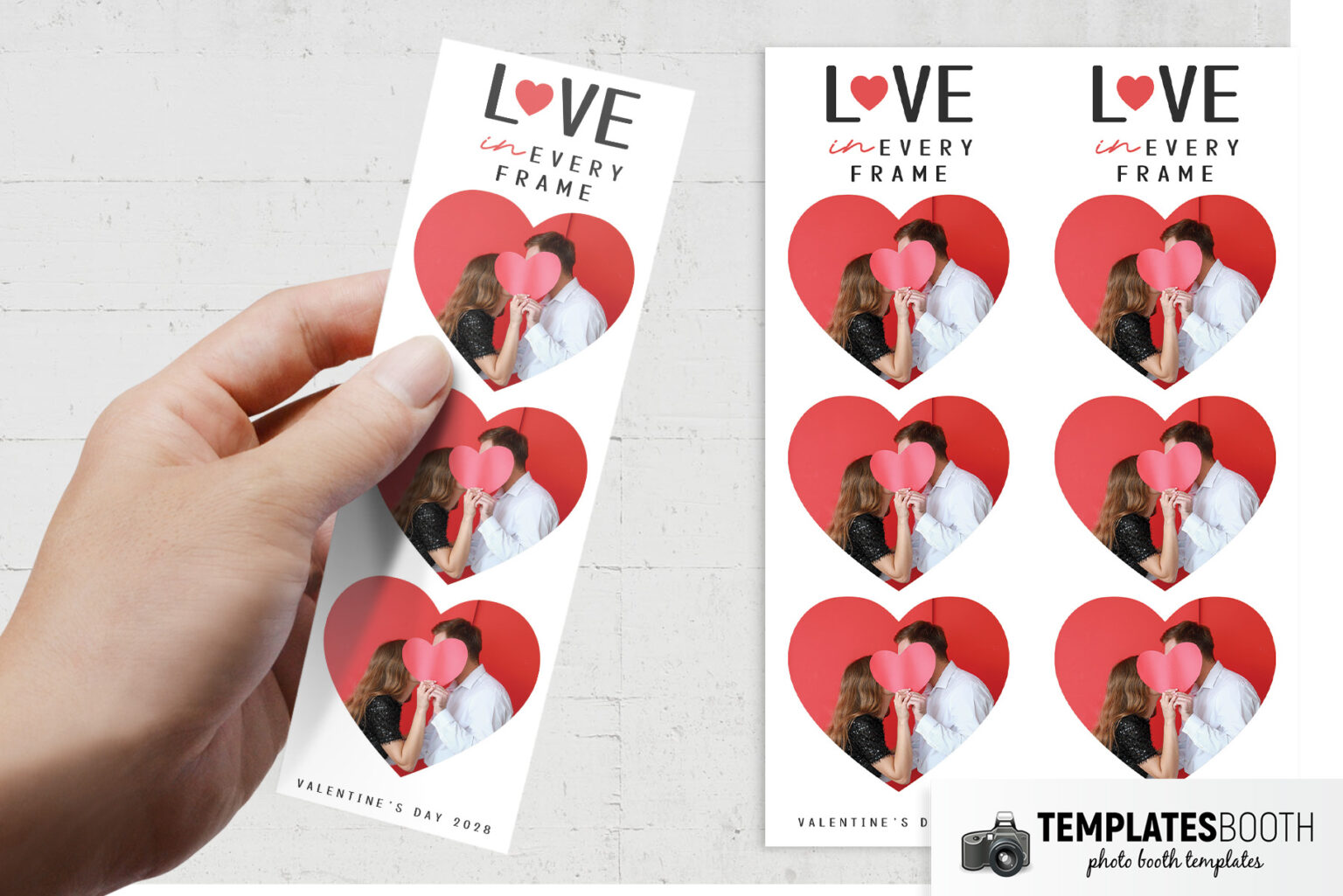 Valentines Heart Photo Booth Template - TemplatesBooth
