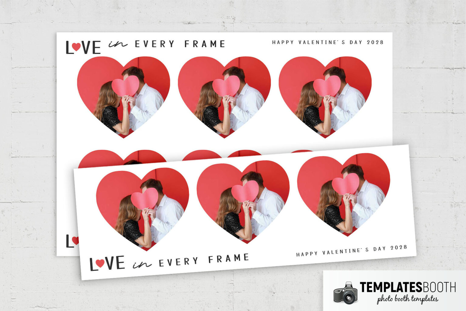 Valentines Heart Photo Booth Template - TemplatesBooth