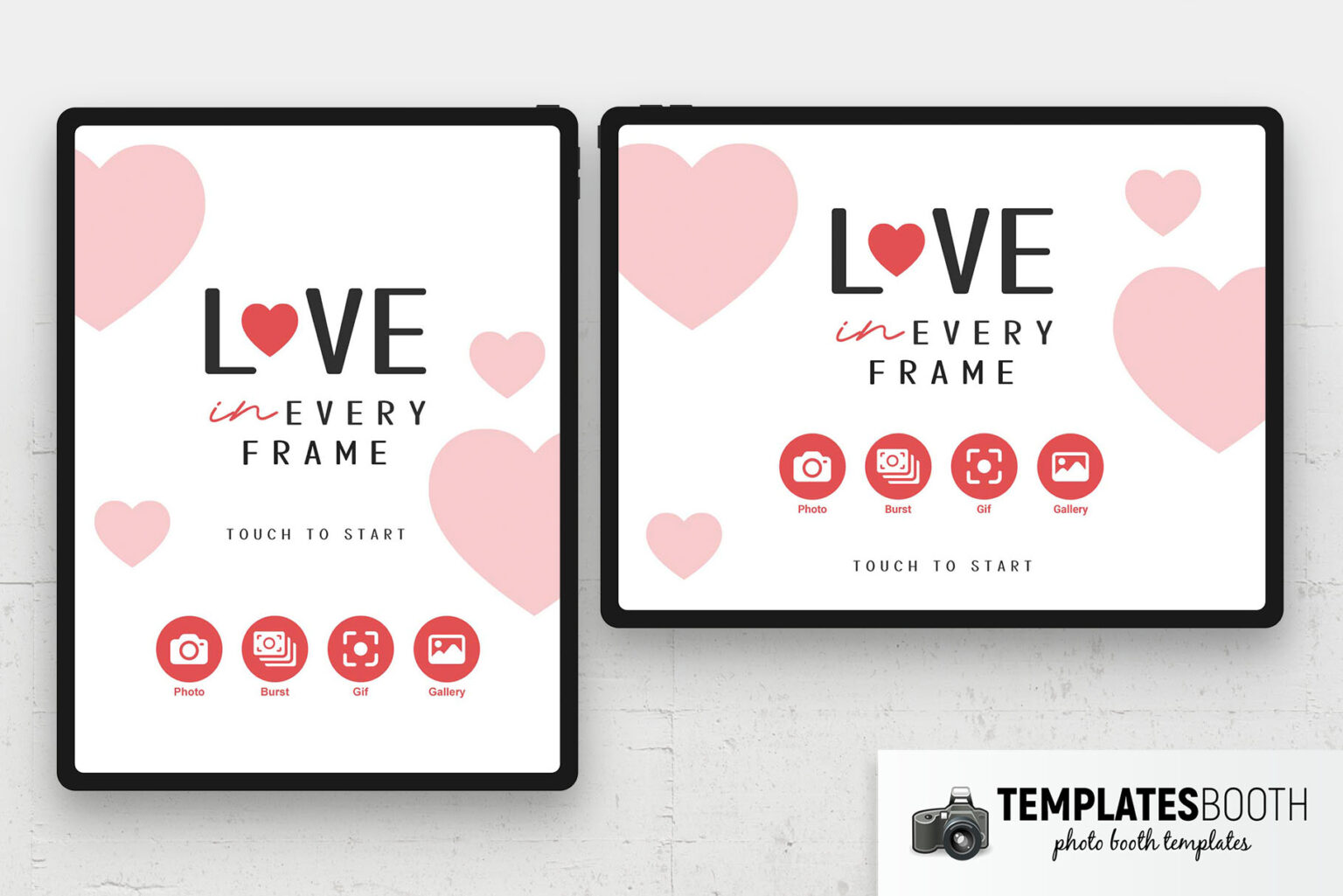 Valentines Heart Photo Booth Template - TemplatesBooth