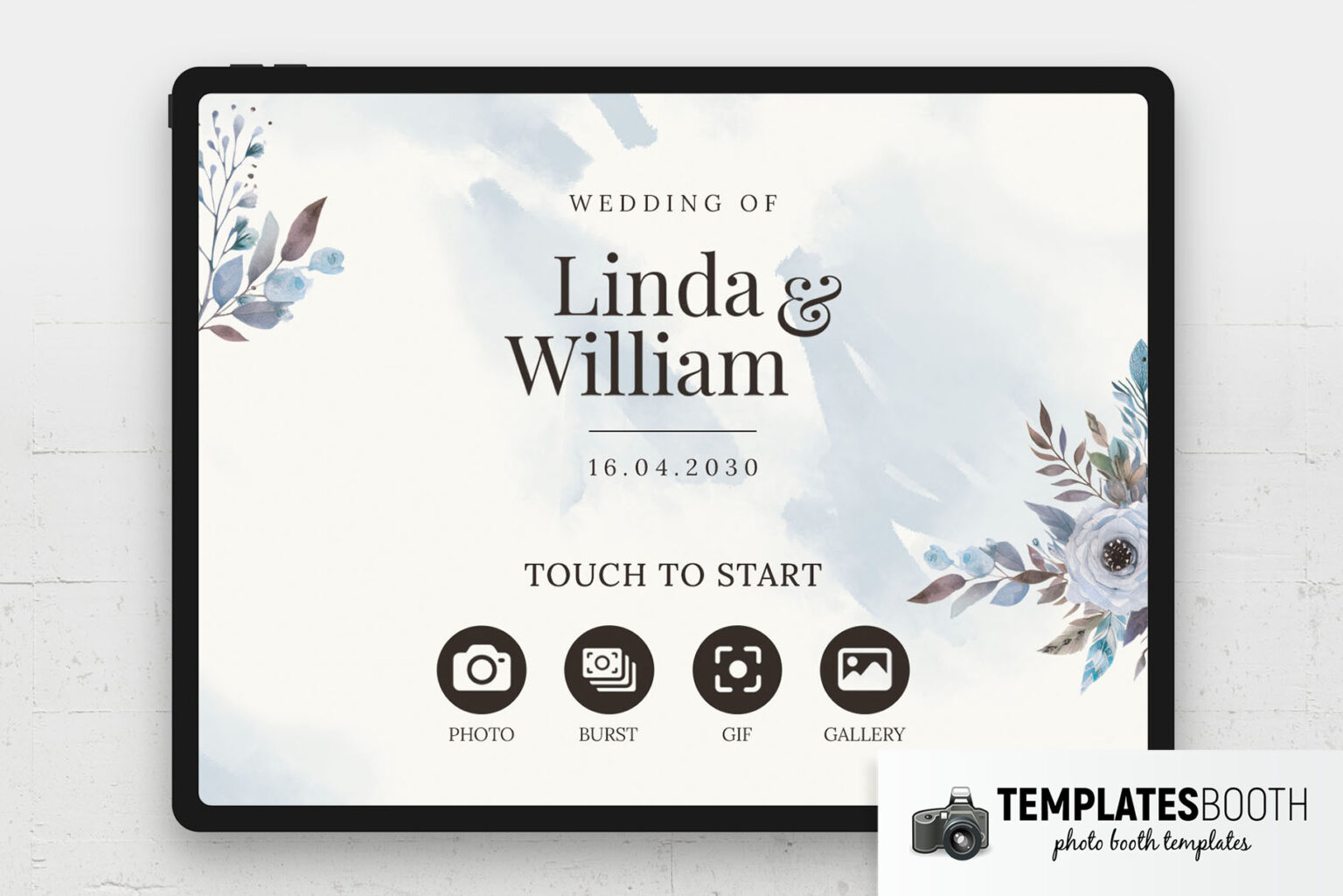 Blue Boho Photo Booth Template - TemplatesBooth