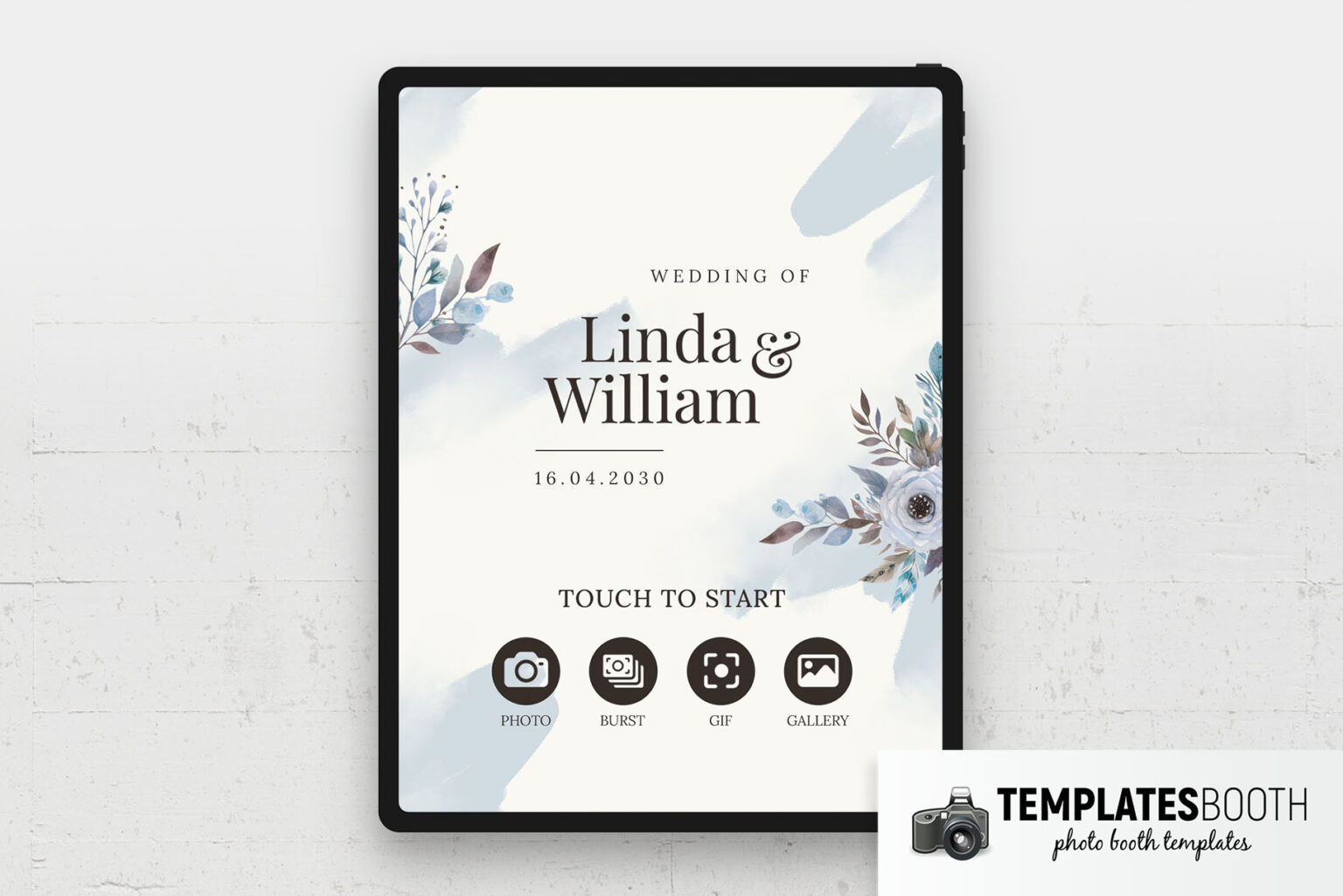 Blue Boho Photo Booth Template - TemplatesBooth