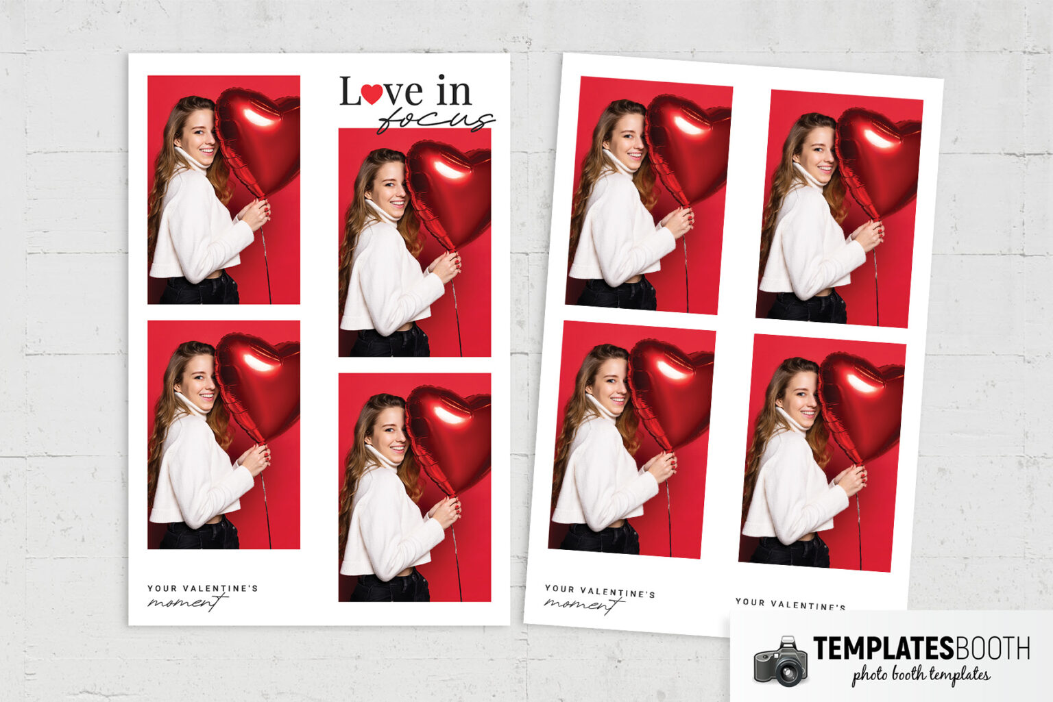 Modern Valentines Day Photo Booth Template - TemplatesBooth