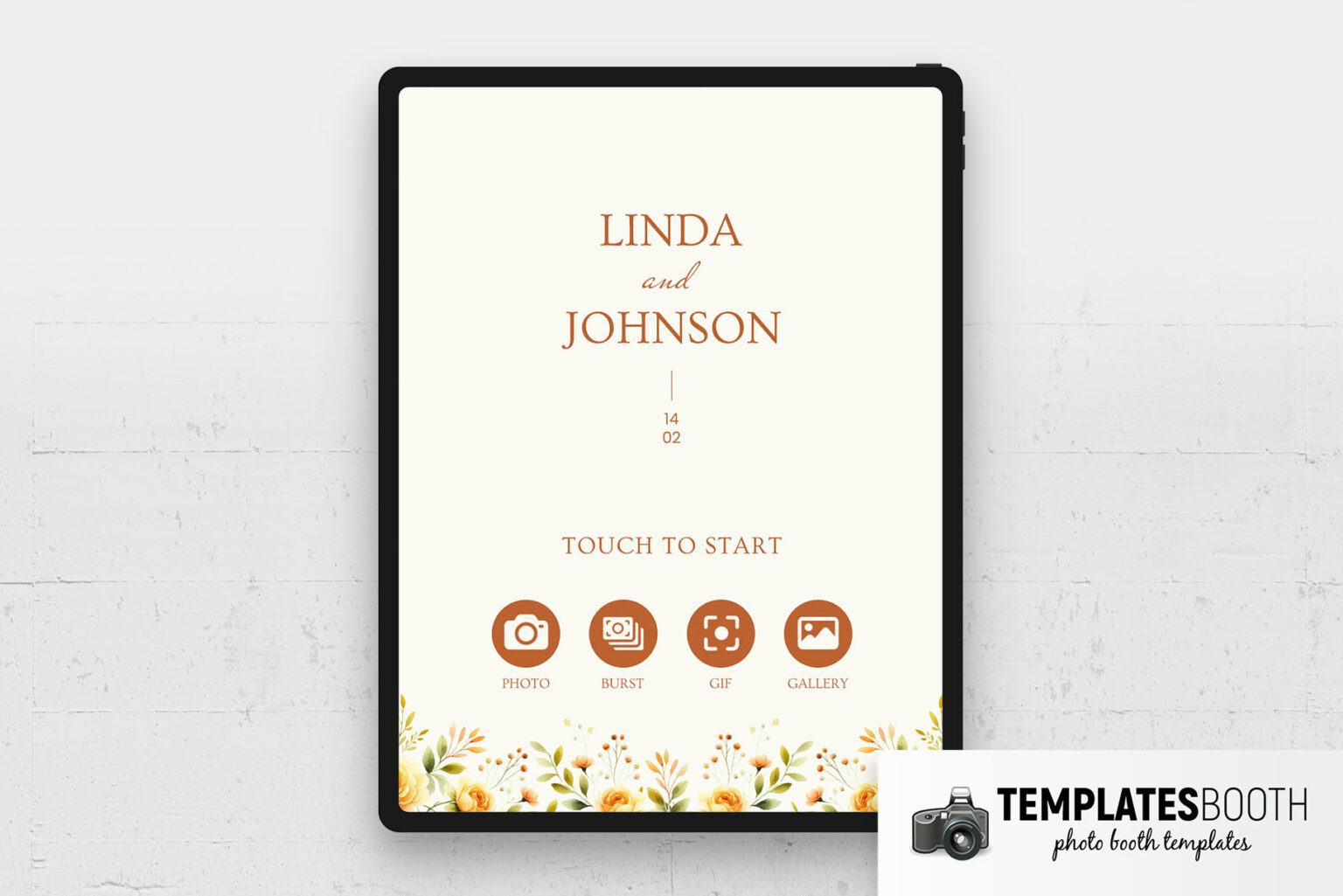 Warm Boho Floral Photo Booth Template - TemplatesBooth