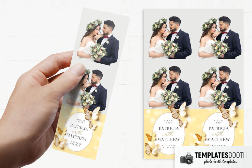 Yellow Butterflies Photo Booth Template - TemplatesBooth