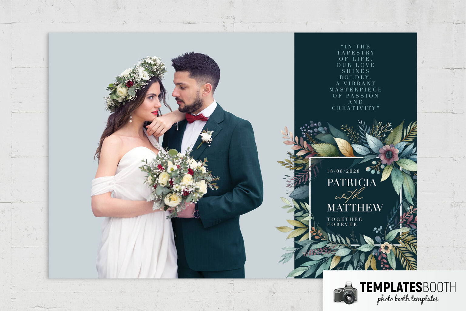 Bold Boho Wedding Photo Booth Template - TemplatesBooth