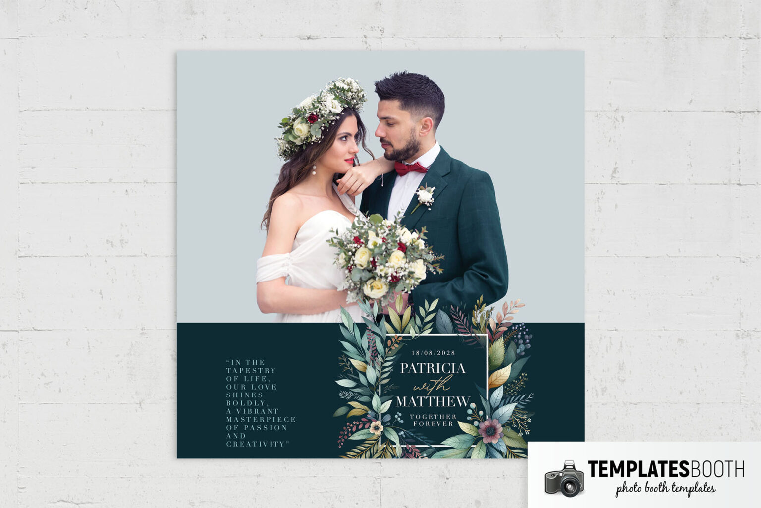 Bold Boho Wedding Photo Booth Template - TemplatesBooth