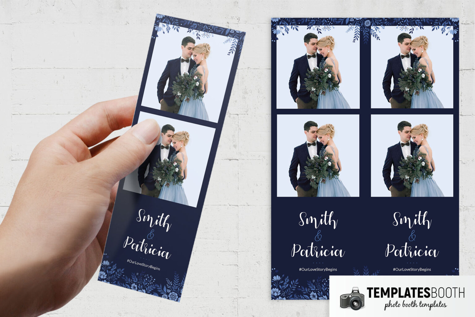 Navy Blue Photo Booth Template - TemplatesBooth