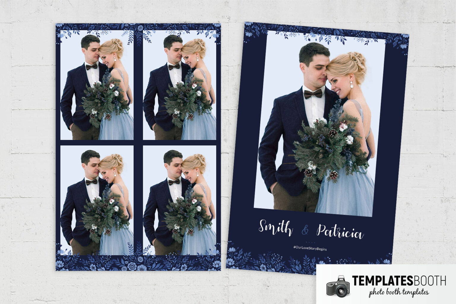 Navy Blue Photo Booth Template - TemplatesBooth
