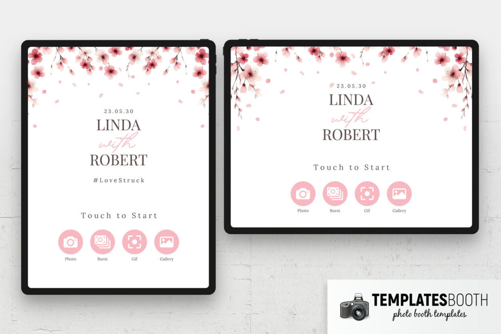 Pink Blossom Photo Booth Template - TemplatesBooth