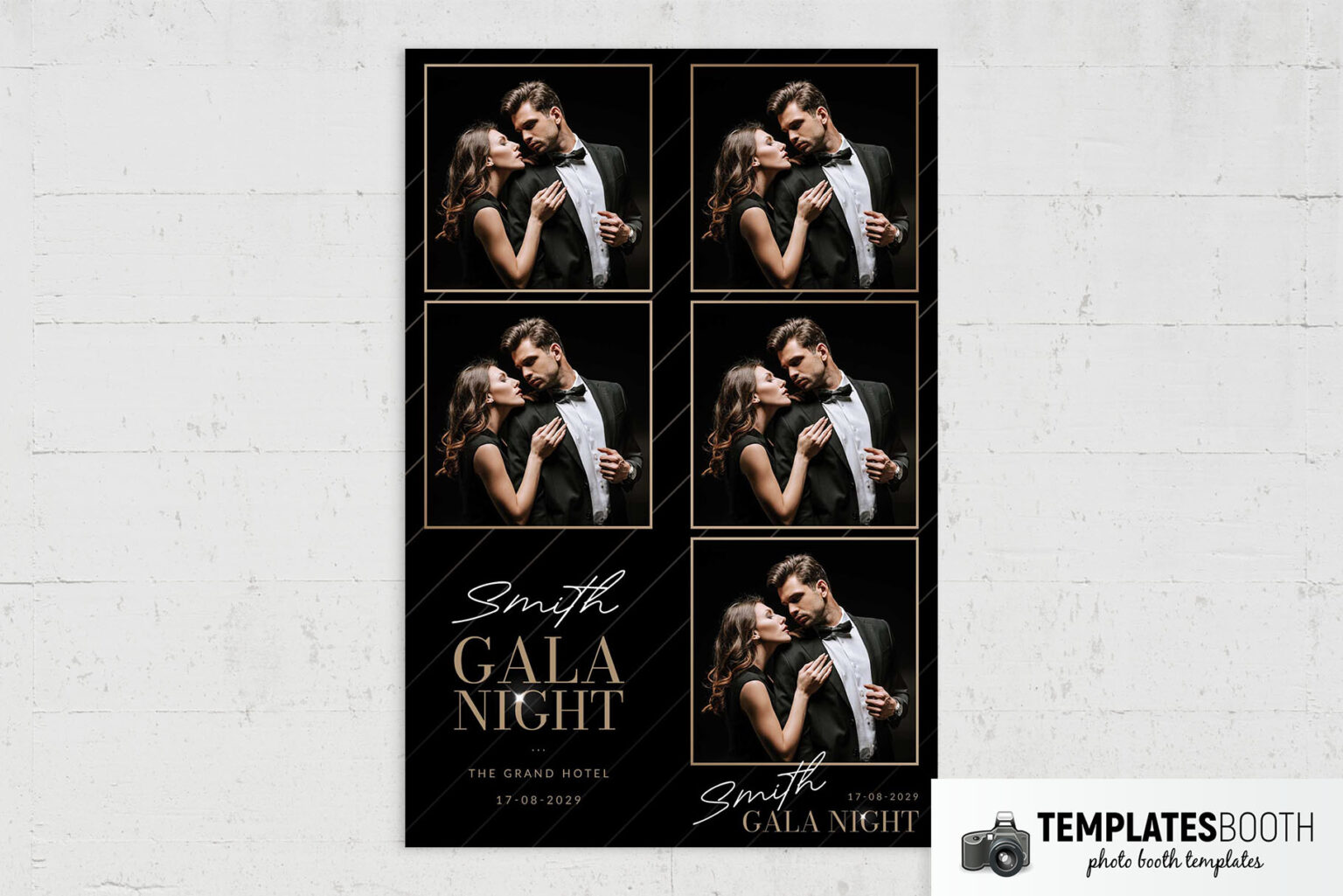 Black & Gold Gala Night Photo Booth Template - TemplatesBooth