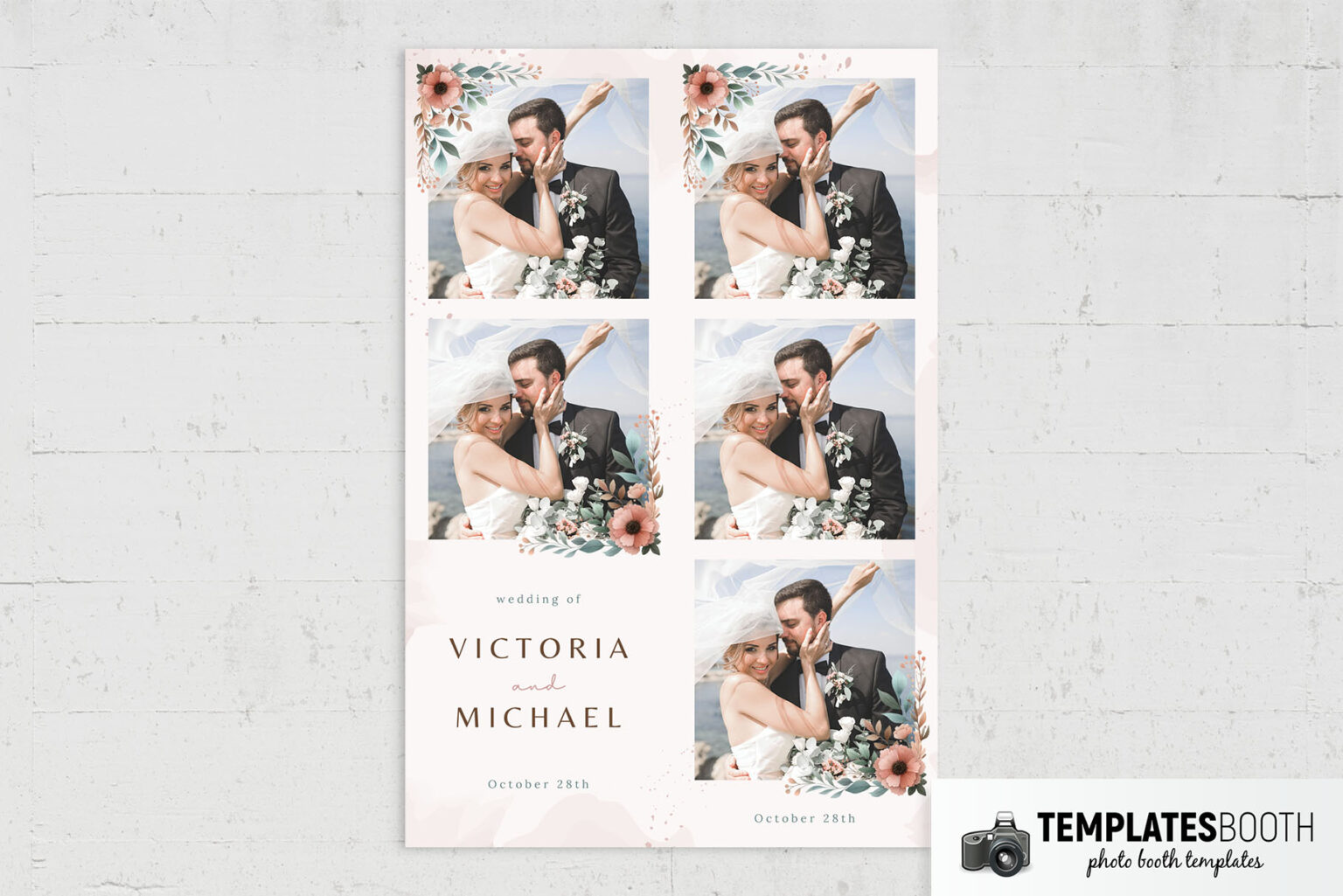Earthy Boho Wedding Photo Booth Template - TemplatesBooth