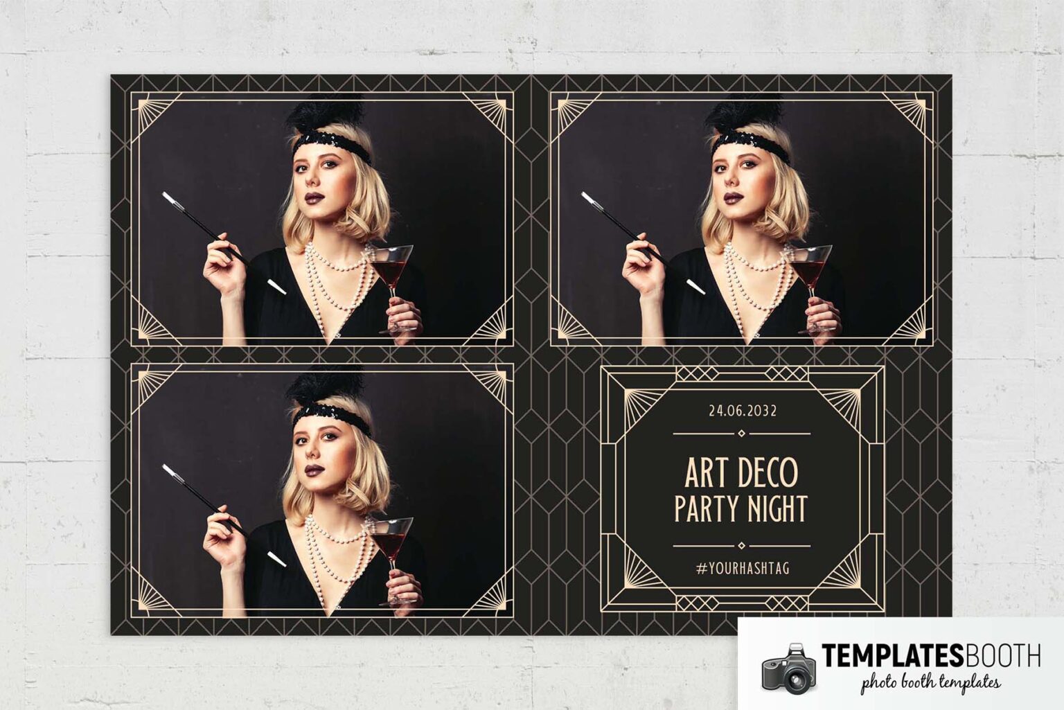 Art Deco Party Photo Booth Template - TemplatesBooth