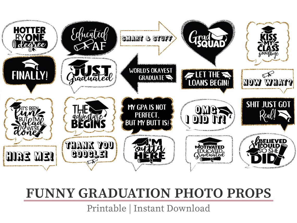 Graduation Photo Booth Props Printable