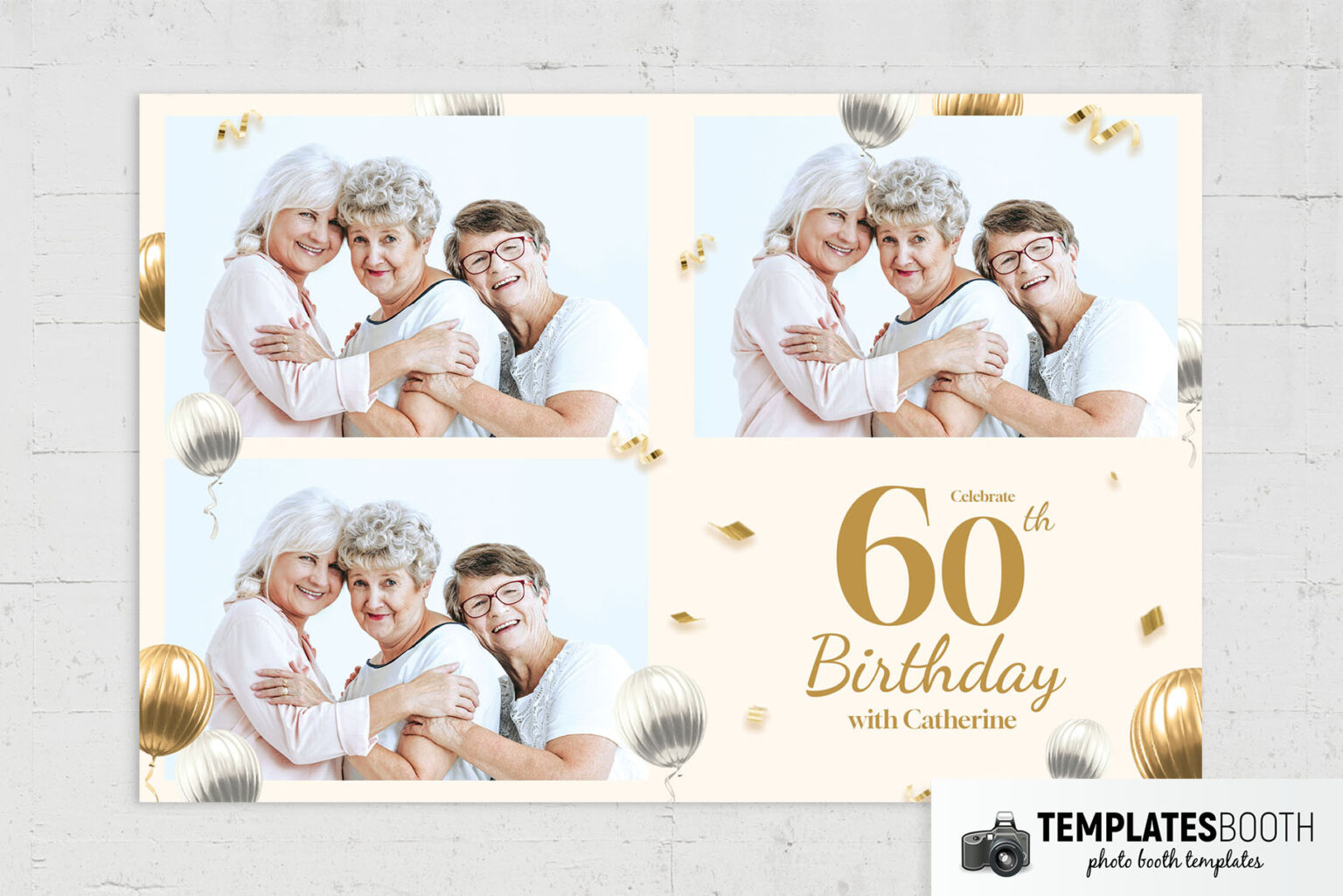 60th Birthday Photo Booth Template - TemplatesBooth