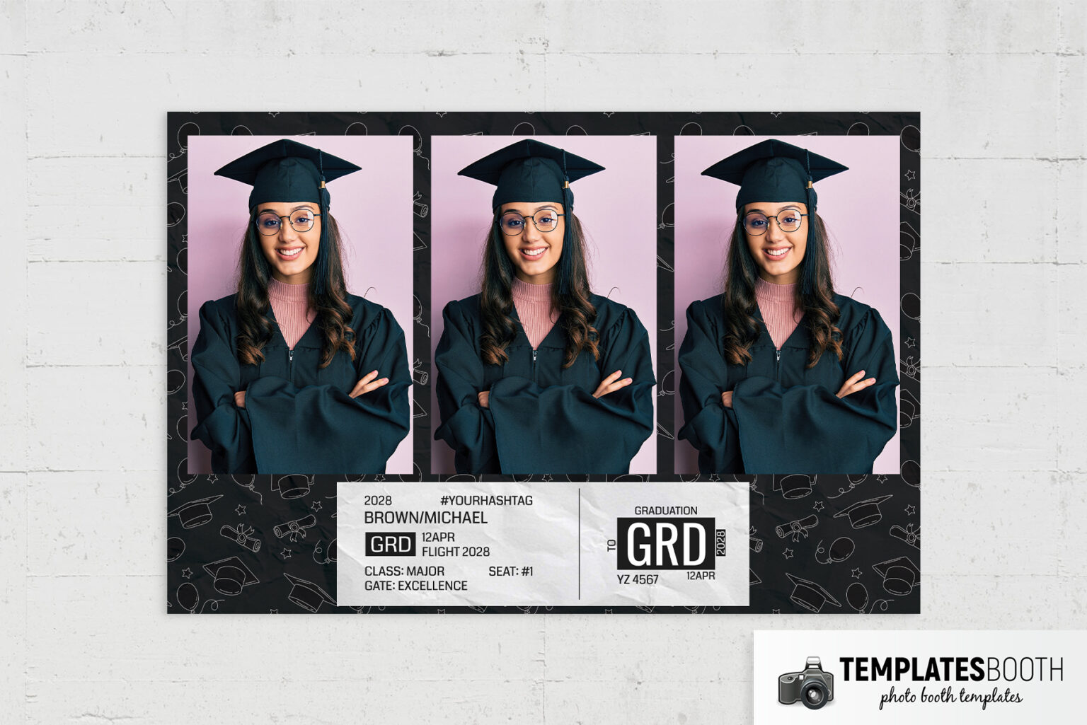 Graduation Ticket Photo Booth Template - TemplatesBooth