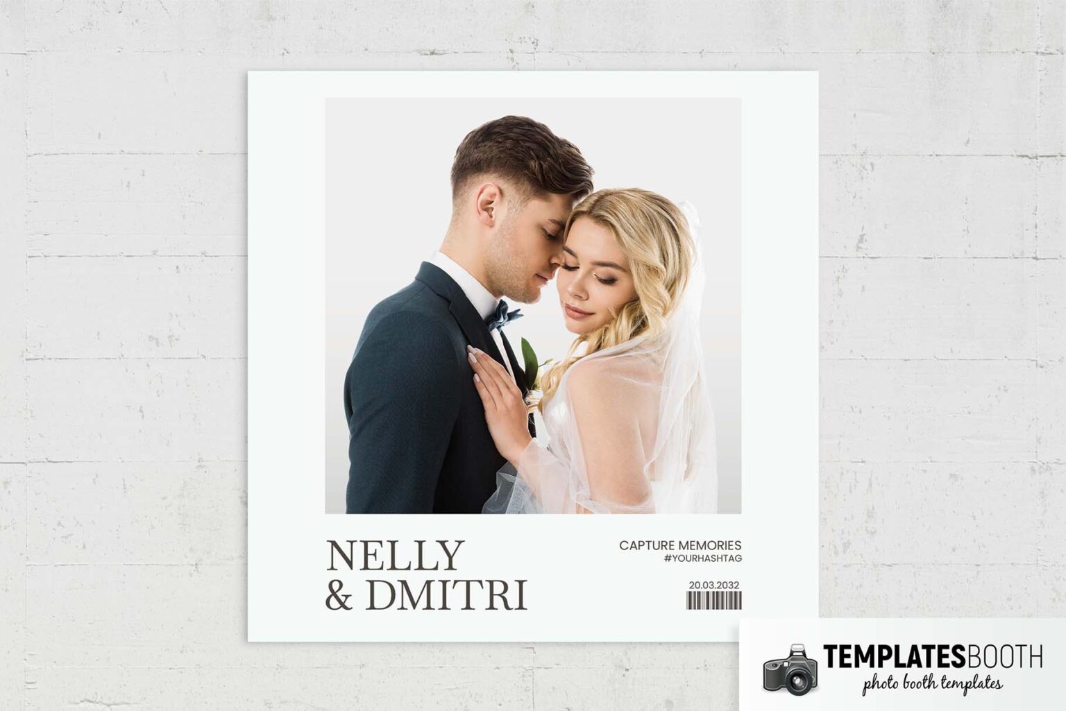 Typographic Wedding Magazine Photo Booth Template - TemplatesBooth