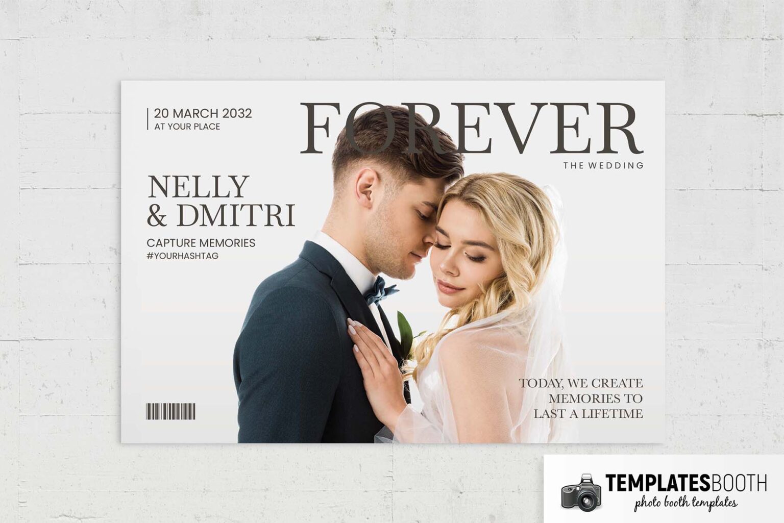 Typographic Wedding Magazine Photo Booth Template - TemplatesBooth