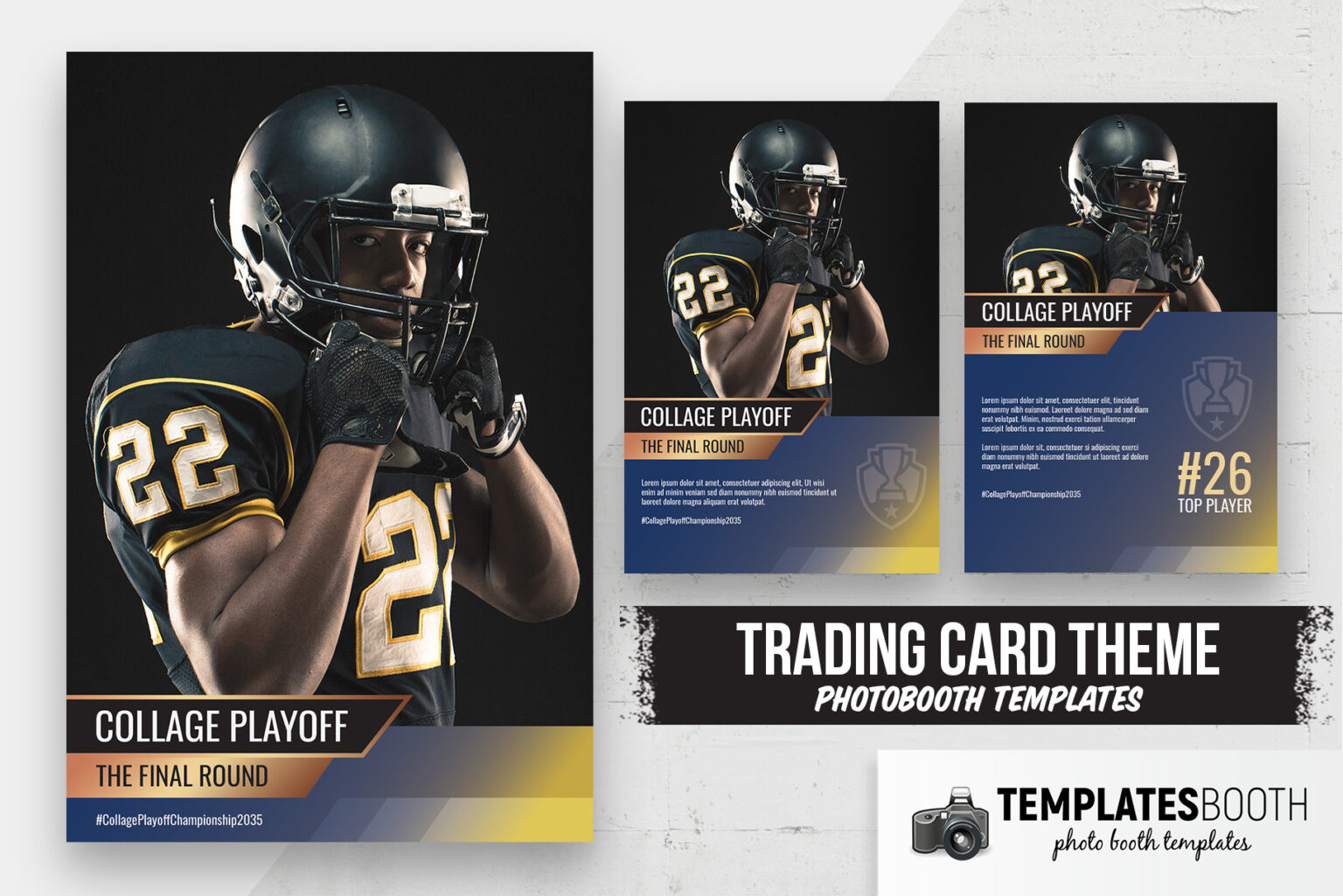 College Football Trading Card Photo Booth Template - TemplatesBooth