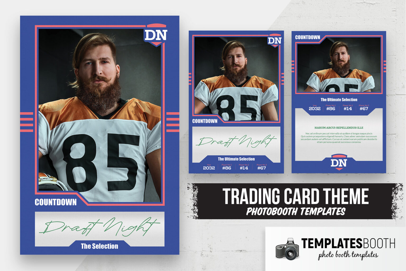 Draft Night Trading Card Photo Booth Template - TemplatesBooth