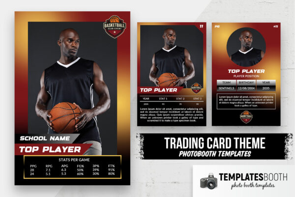 Basketball Trading Card Photo Booth Template - TemplatesBooth