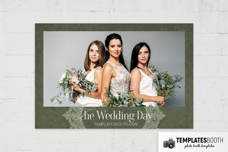 Rustic Green Wedding Photo Booth Template - TemplatesBooth