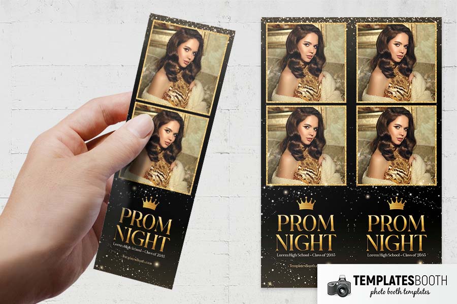 Glitter Gold Prom Night Photo Booth Template - TemplatesBooth