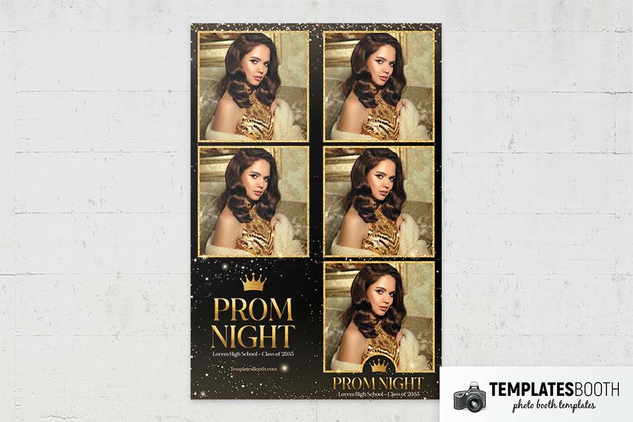 Glitter Gold Prom Night Photo Booth Template - TemplatesBooth
