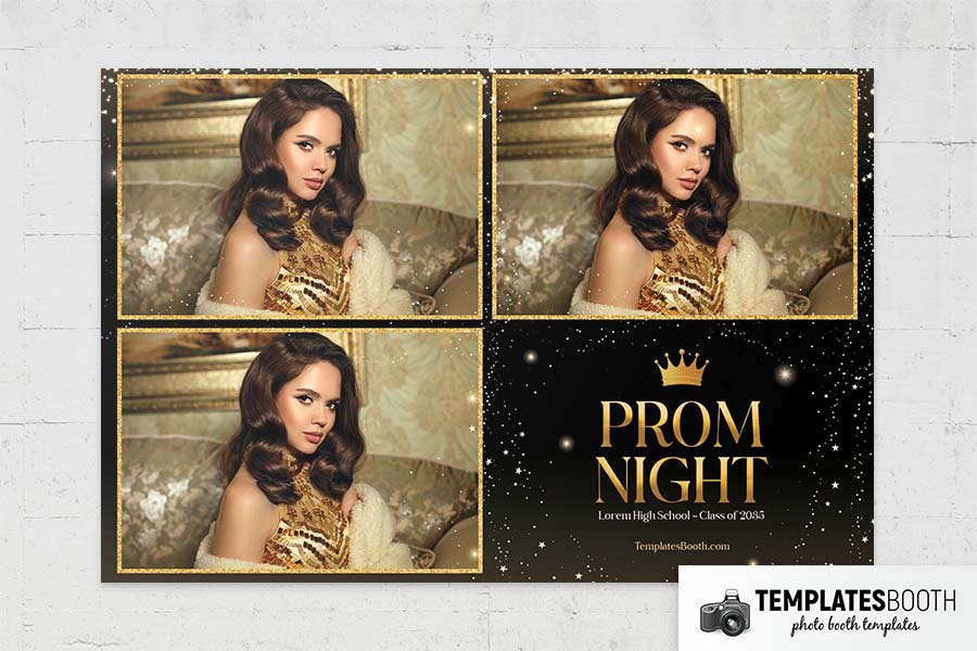 Glitter Gold Prom Night Photo Booth Template - TemplatesBooth
