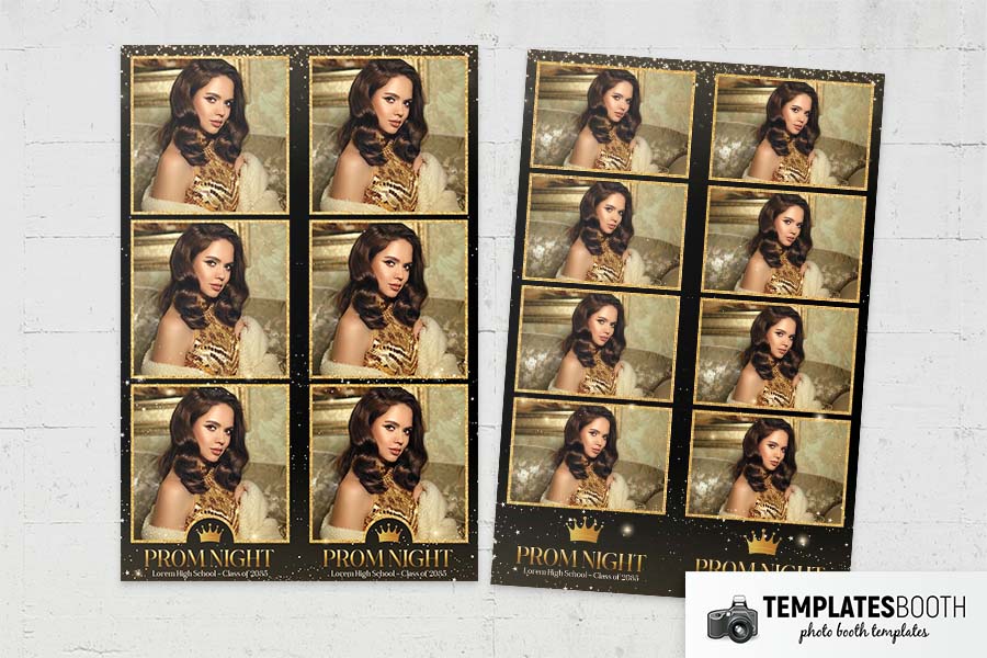 Glitter Gold Prom Night Photo Booth Template - TemplatesBooth
