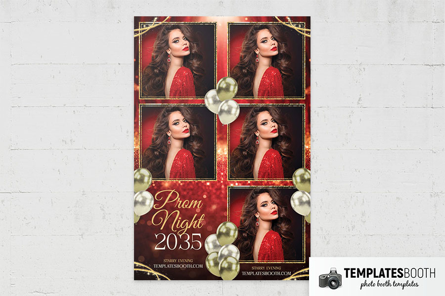 Glitter Red Prom Night Photo Booth Template - TemplatesBooth