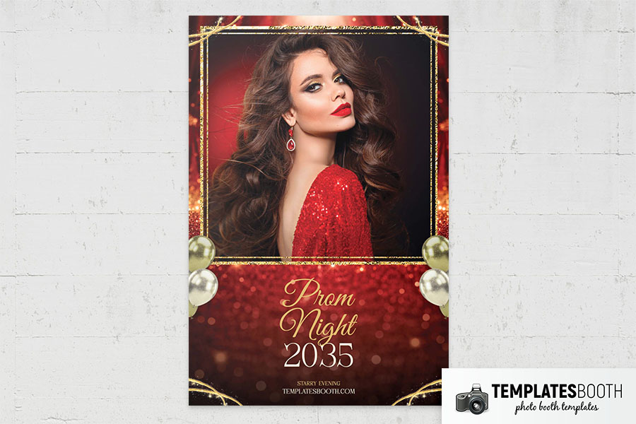 Glitter Red Prom Night Photo Booth Template - TemplatesBooth