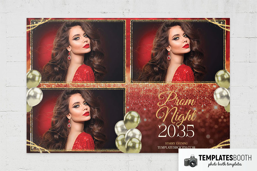 Glitter Red Prom Night Photo Booth Template - TemplatesBooth