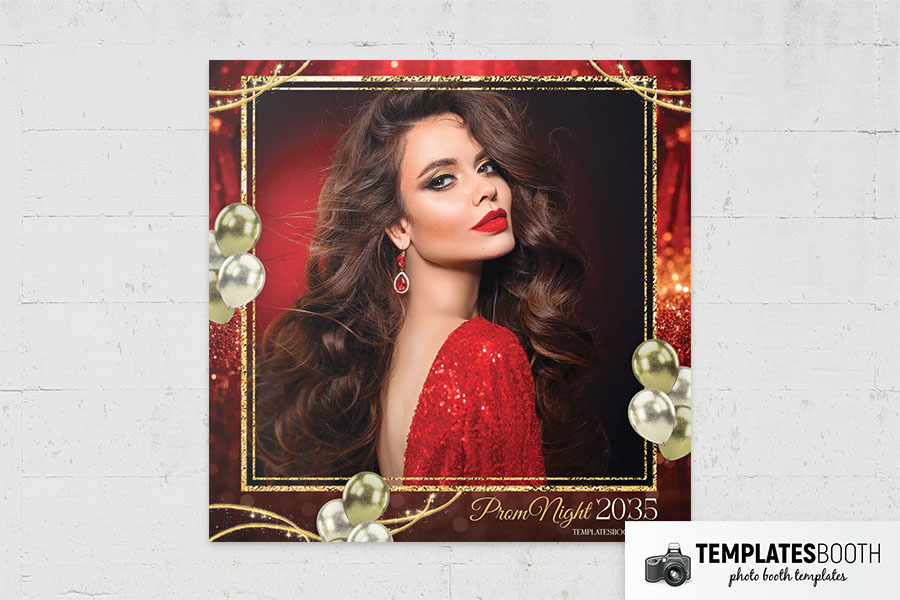 Glitter Red Prom Night Photo Booth Template - TemplatesBooth