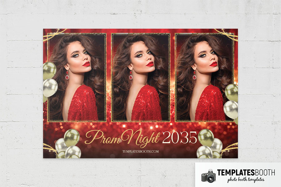 Glitter Red Prom Night Photo Booth Template - TemplatesBooth