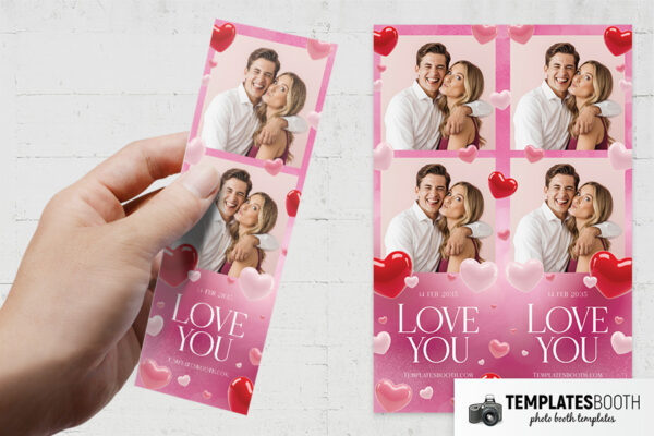 Love You Valentine Photo Booth Template - TemplatesBooth