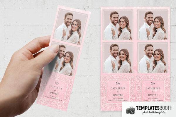 Pink & Lace Wedding Photo Booth Template - TemplatesBooth