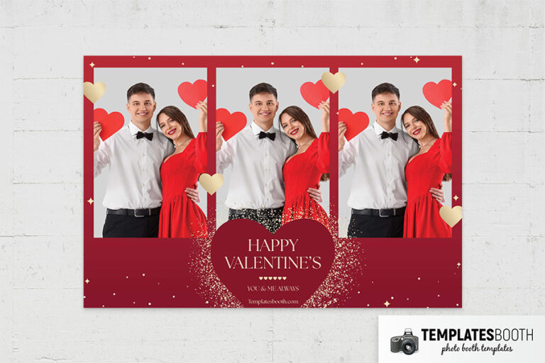 Red & Gold Valentine's Day Photo Booth Template - TemplatesBooth