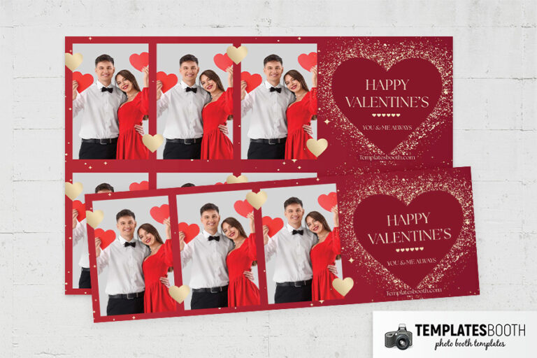 Red & Gold Valentine's Day Photo Booth Template - TemplatesBooth