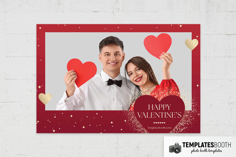 Red & Gold Valentine's Day Photo Booth Template - TemplatesBooth