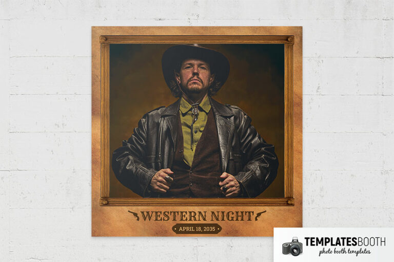 Wanted Poster Western Night Photo Booth Template - TemplatesBooth