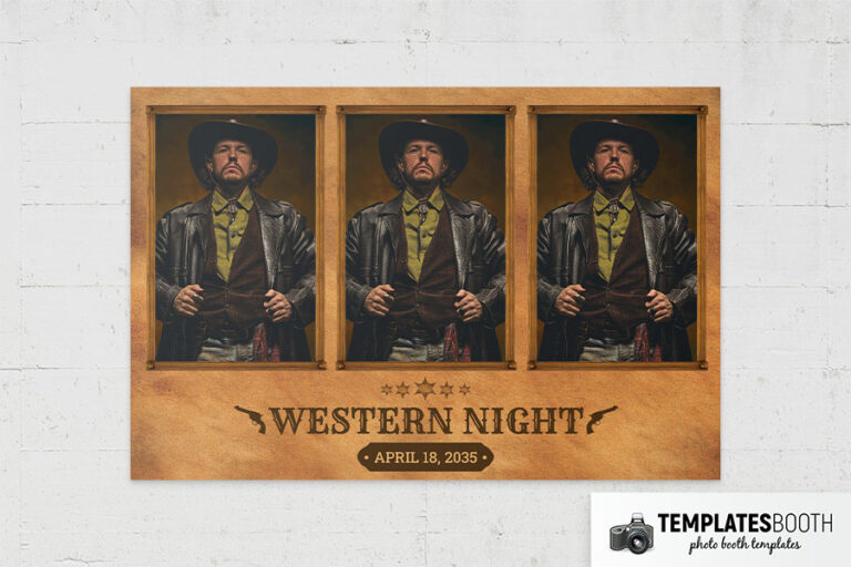 Wanted Poster Western Night Photo Booth Template - TemplatesBooth