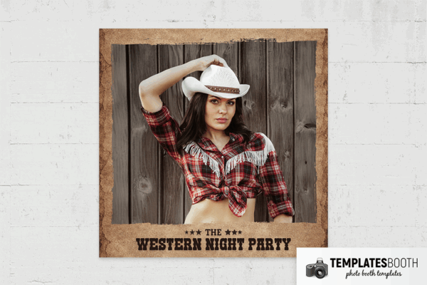 Western Night Photo Booth Template - TemplatesBooth
