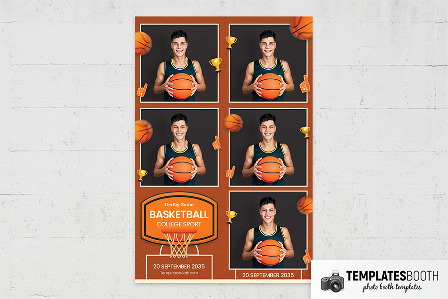 College Basketball Photo Booth Template - TemplatesBooth