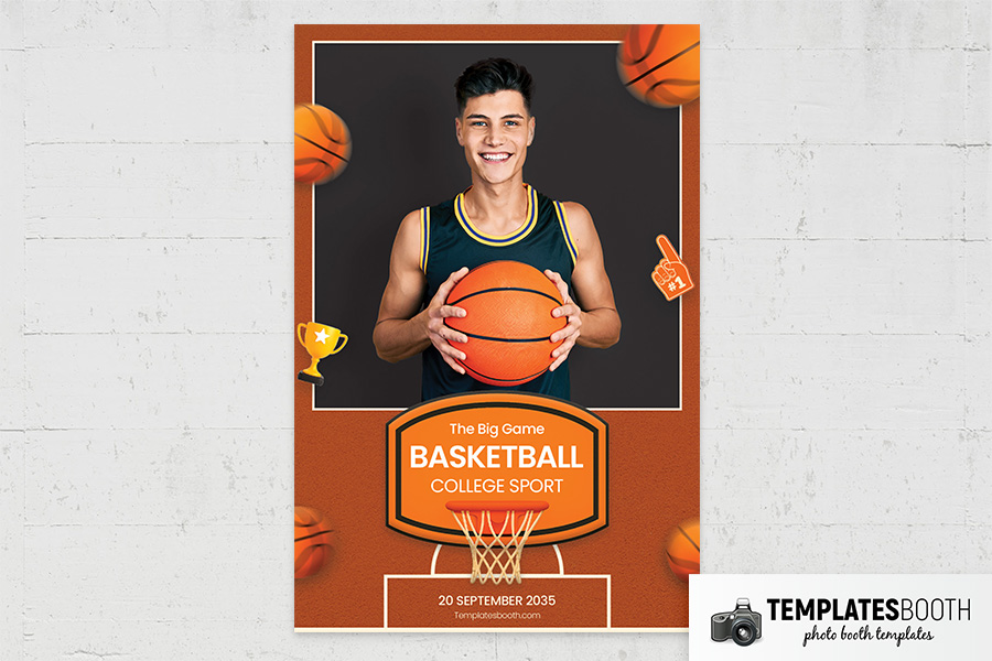 College Basketball Photo Booth Template - TemplatesBooth