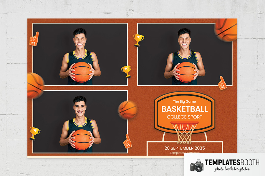 College Basketball Photo Booth Template - TemplatesBooth